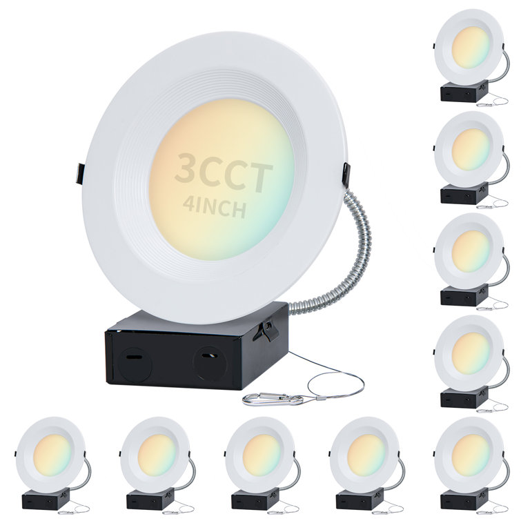 MW LIGHTING 4 inch Ultra Slim Led Ceiling Light,3CCT Selectable LED Commercial Downlight,Led ...